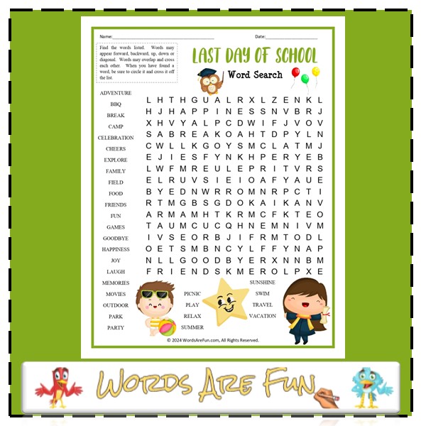 Spanish Word Search for Kids