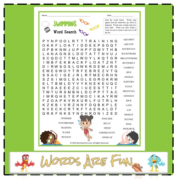 Summer Word Search for Kids
